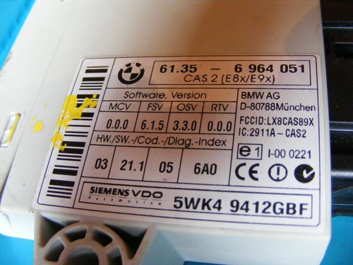 BMW COMFORT CONTROL MODULE 5WK4 9412GBF | eBay