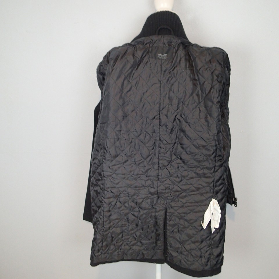 ZARA MAN BLACK WOOL bl COAT sz L | eBay