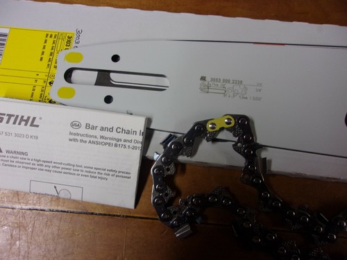 Stihl OEM 28" Light ES Bar & Chain 33RS 3/8" .050" 91DL 3003-000-2238 # ...