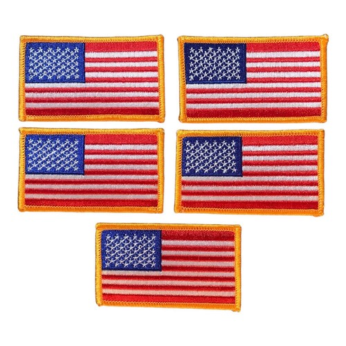 LOT OF 5 USA US AMERICAN FLAG EMBROIDERED PATCH 2" X 3.25" NSN 8455-01 ...