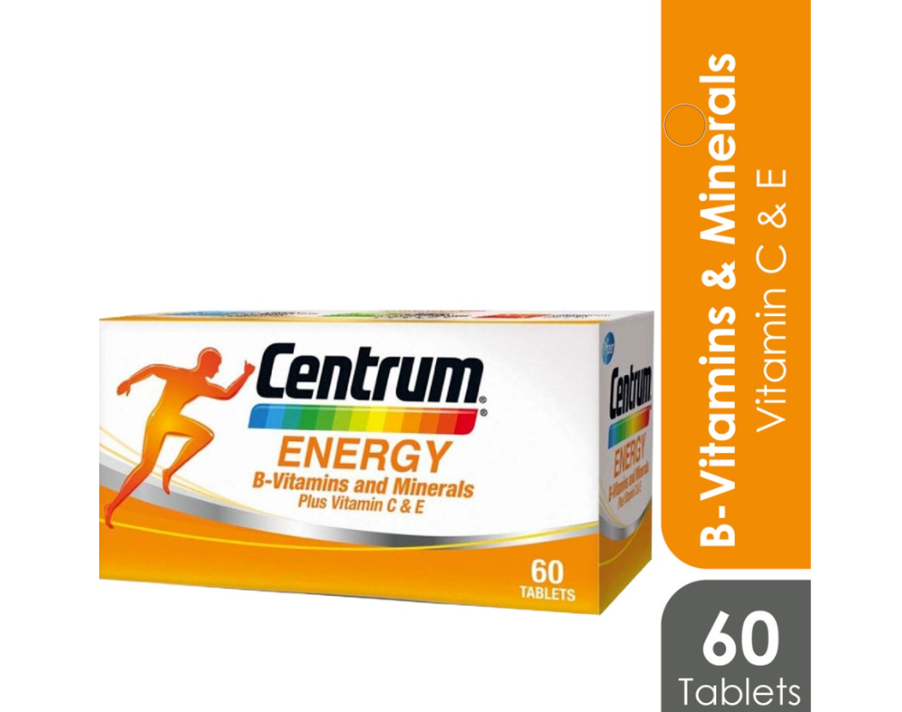 4 Box 60 Tablets Centrum Energy B-Vitamins & Minerals Plus Vitamin C ...