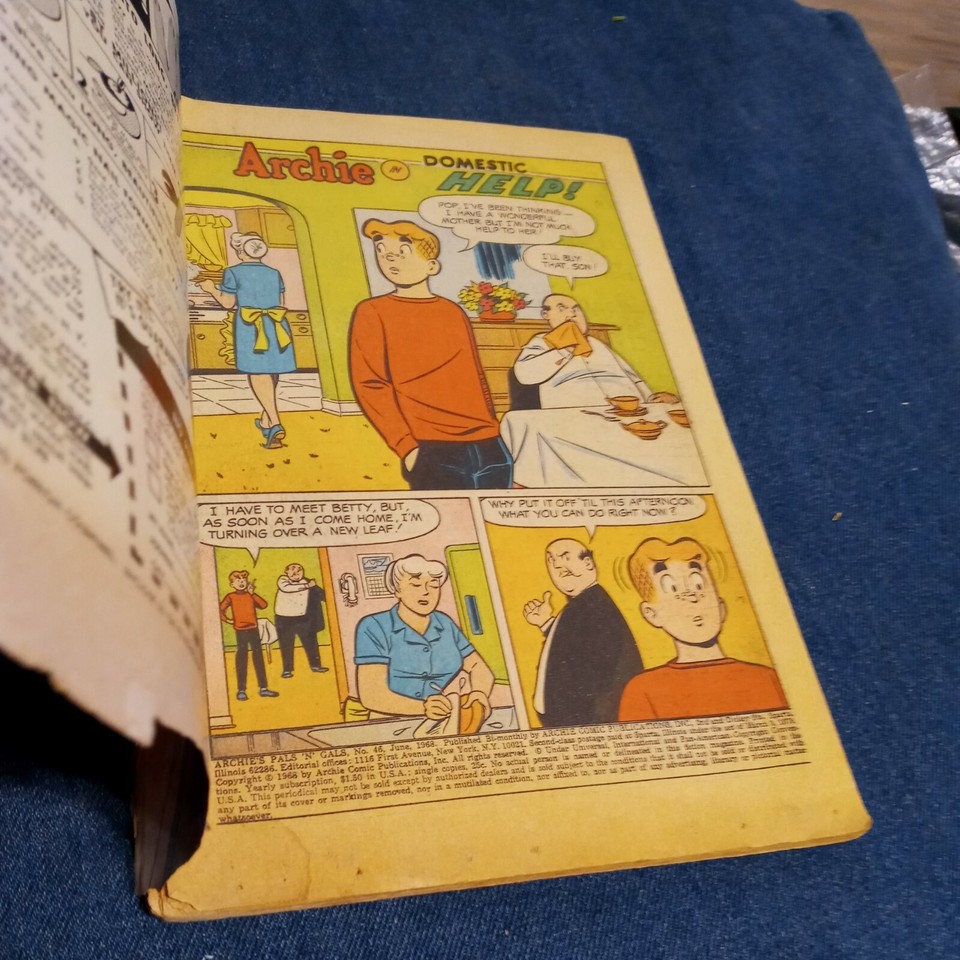 ARCHIE'S PALS 'N' GALS #46 BETTY, VERONICA JUGHEAD Archie Comics 1968 silver age | eBay