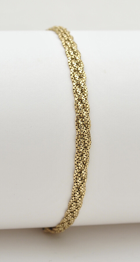 14k RVL Solid Yellow Gold Woven Box Link Chain Bracelet. | eBay