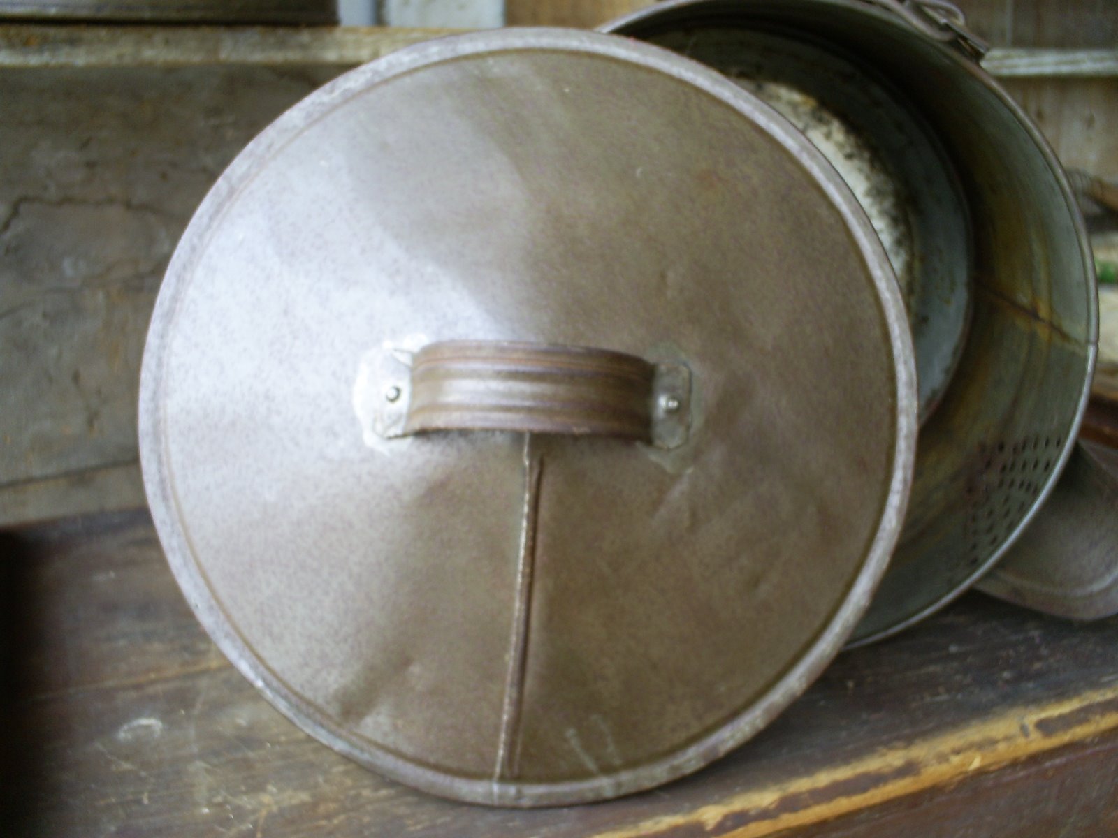 Antique Tinware Large Water Pot Coffee Pot Camp Stove Bail Handle | eBay