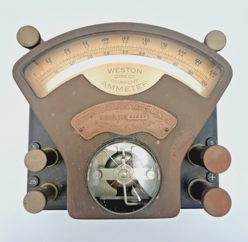 Antique Weston Direct Current D.C. Ammeter Model 1 no 42833 Late 19th ...