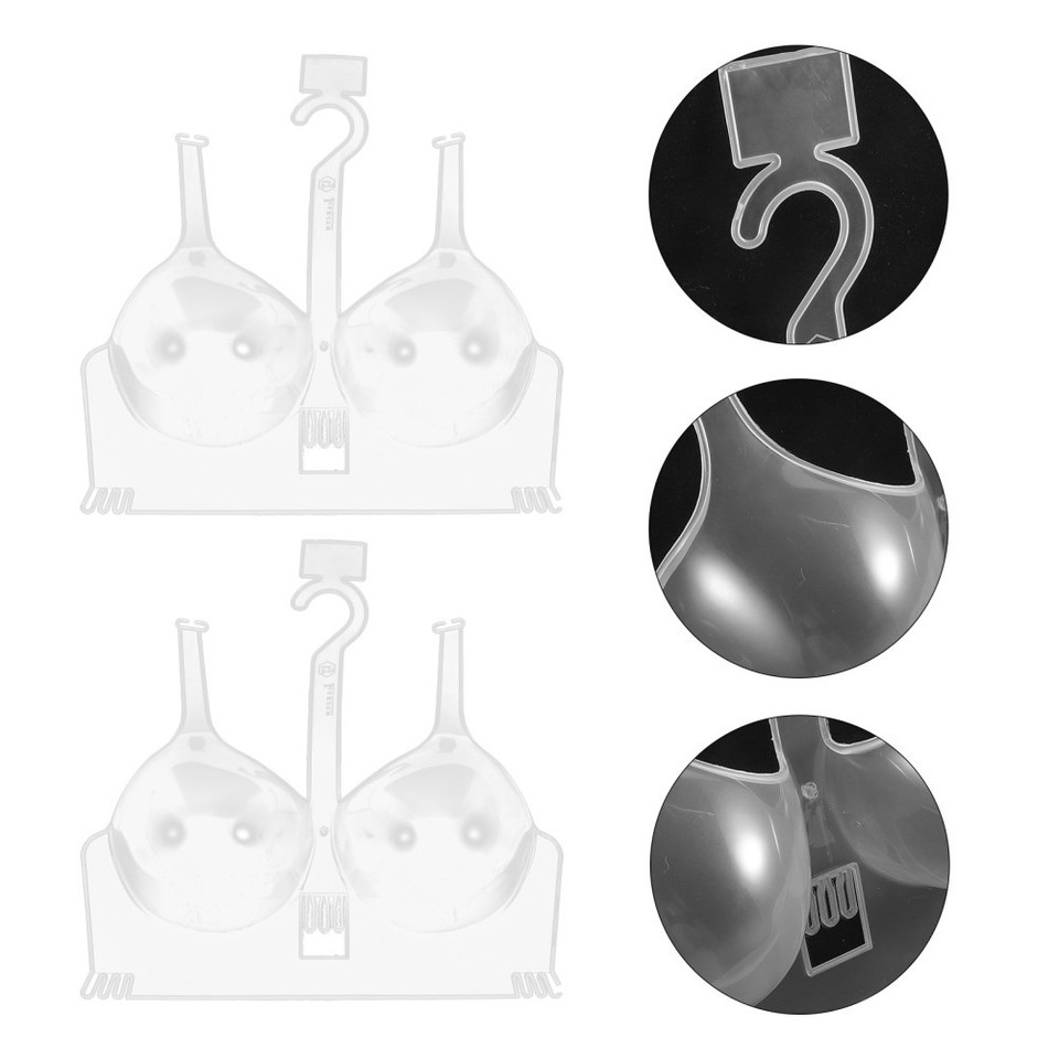 2pcs Transparent Plastic Bra Display Mannequin Clothes Hanger for Store ...