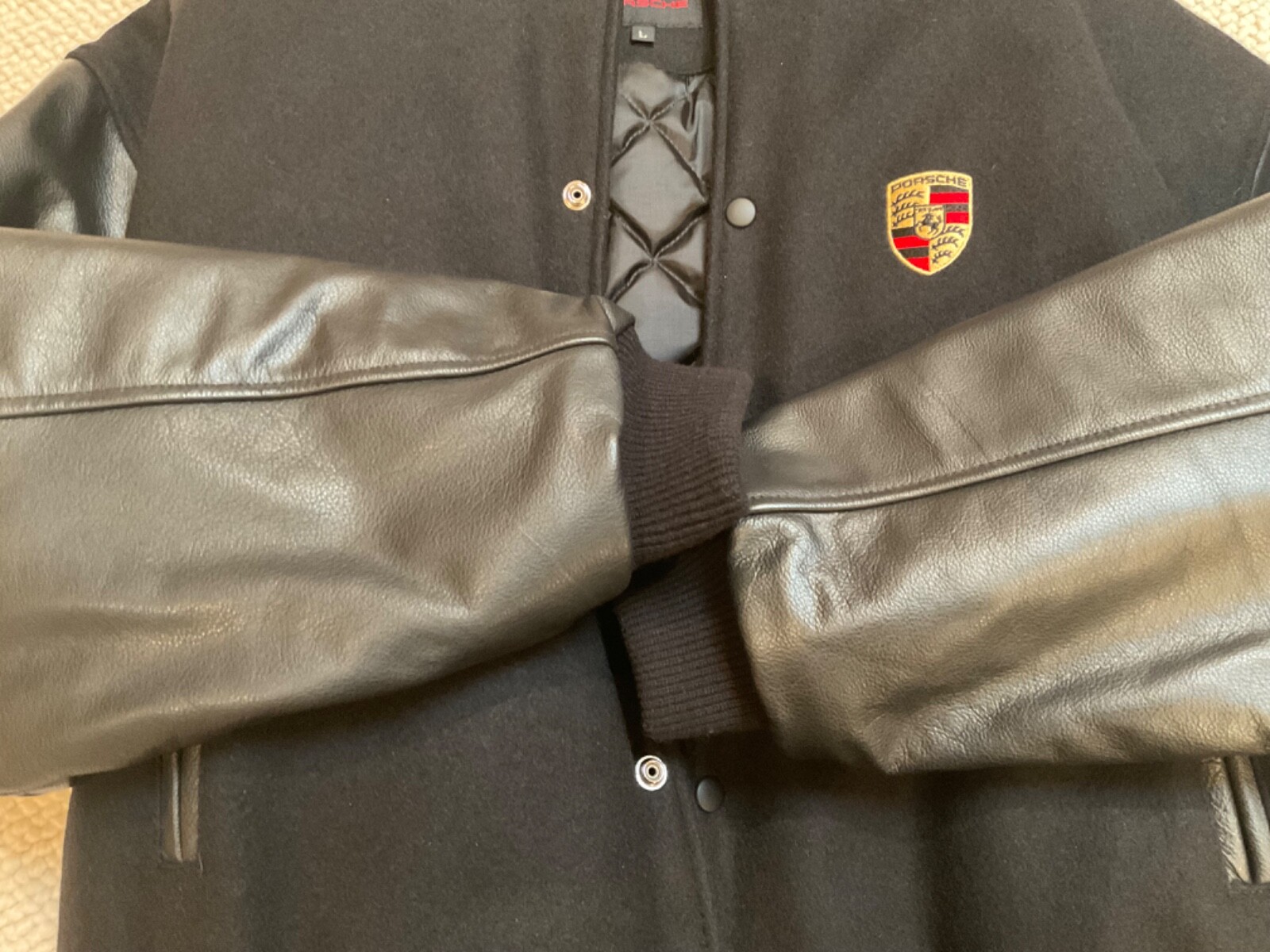 Porsche Wool Leather Jacket Size L | eBay