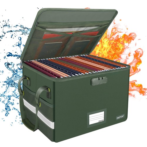 File Box with Lock Fireproof Document Box with Zipper LidCollapsible ...