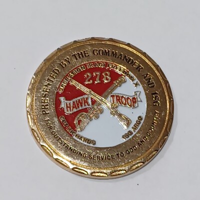 Operation Iraqi Freedom 278 Hawk Troop Challenge Coin. Us Embasy ...