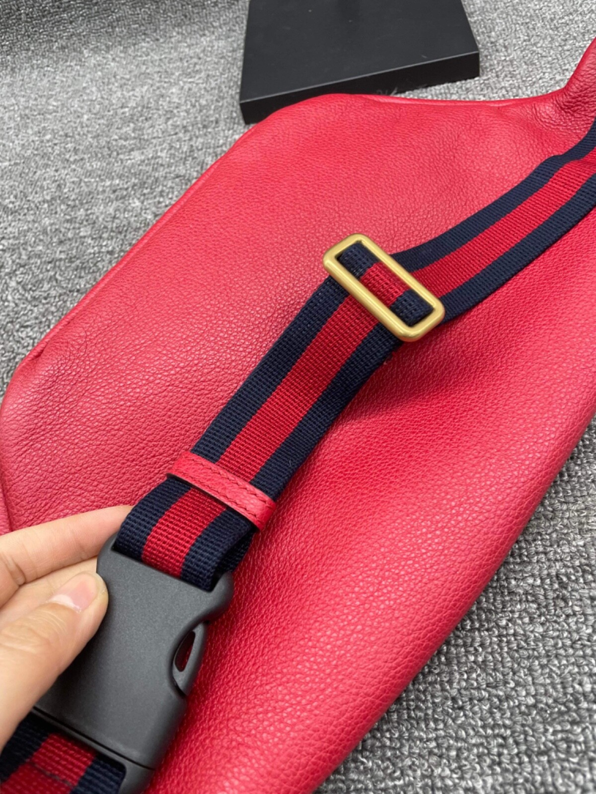GUCCI Grained Calfskin Large Logo Belt Bum Bag Hibis… - Gem