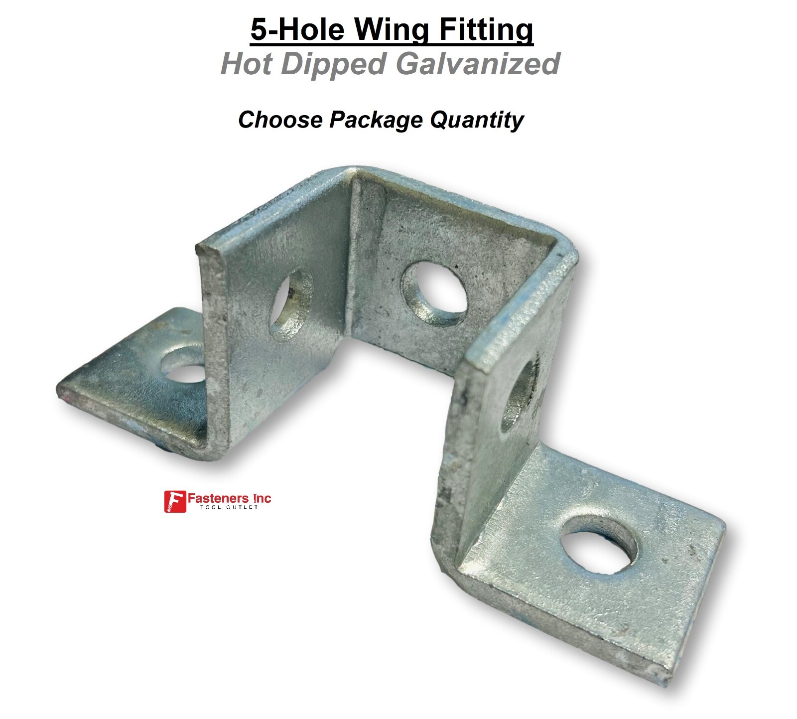 (HDG) 5-Hole Double Corner Wing Fitting Bracket Unistrut Channel #4744G ...