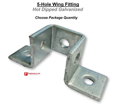 (HDG) 5-Hole Double Corner Wing Fitting Bracket Unistrut Channel #4744G ...