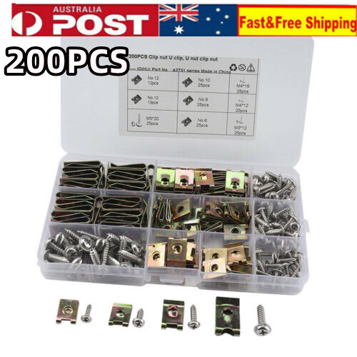 200x Stainless Steel U Nuts - Bolt Speed Clips Panel Trim Automotive ...