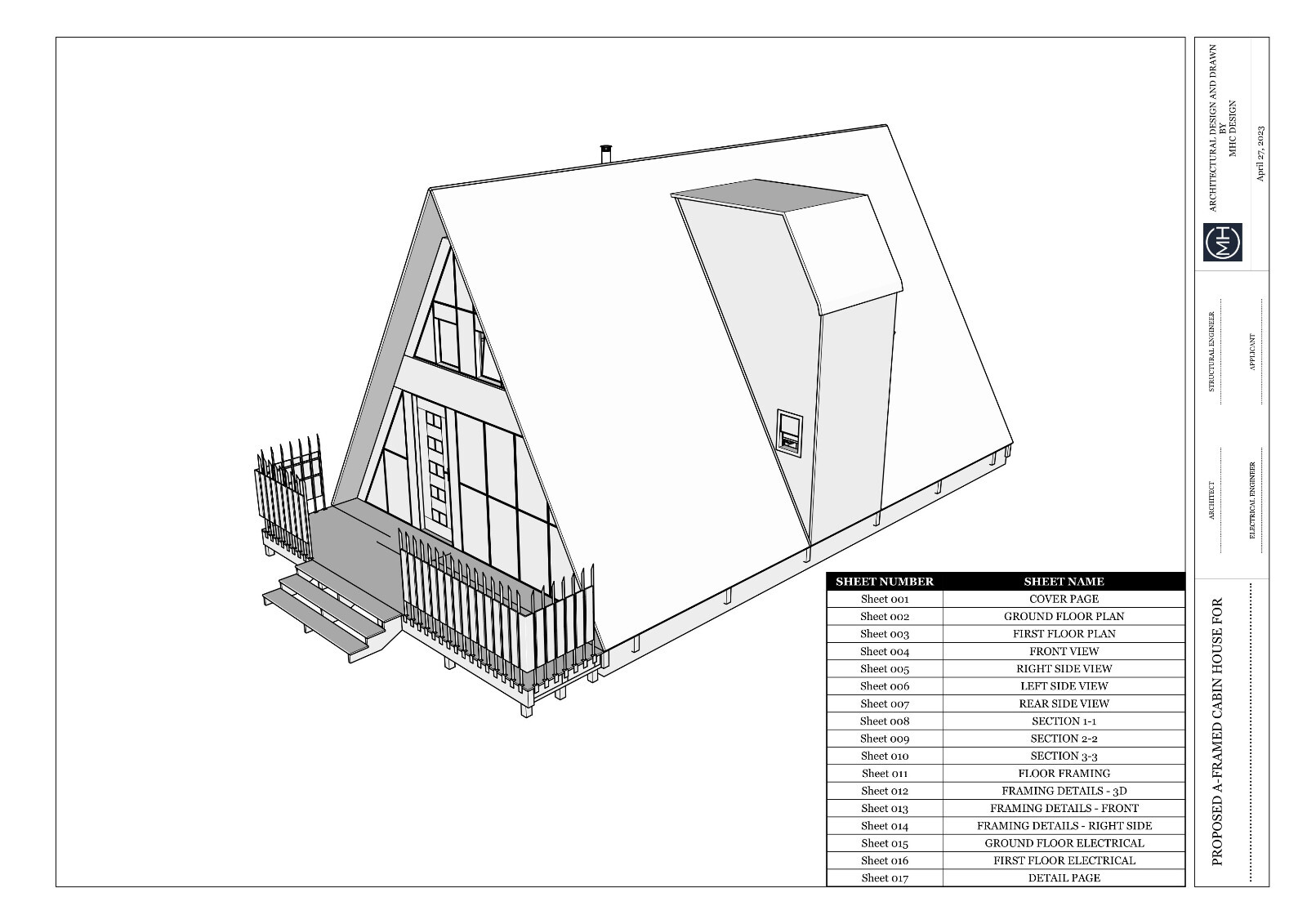 A-Framed Cabin House Plan DWG CAD File And PDF For Blueprint Plans ...