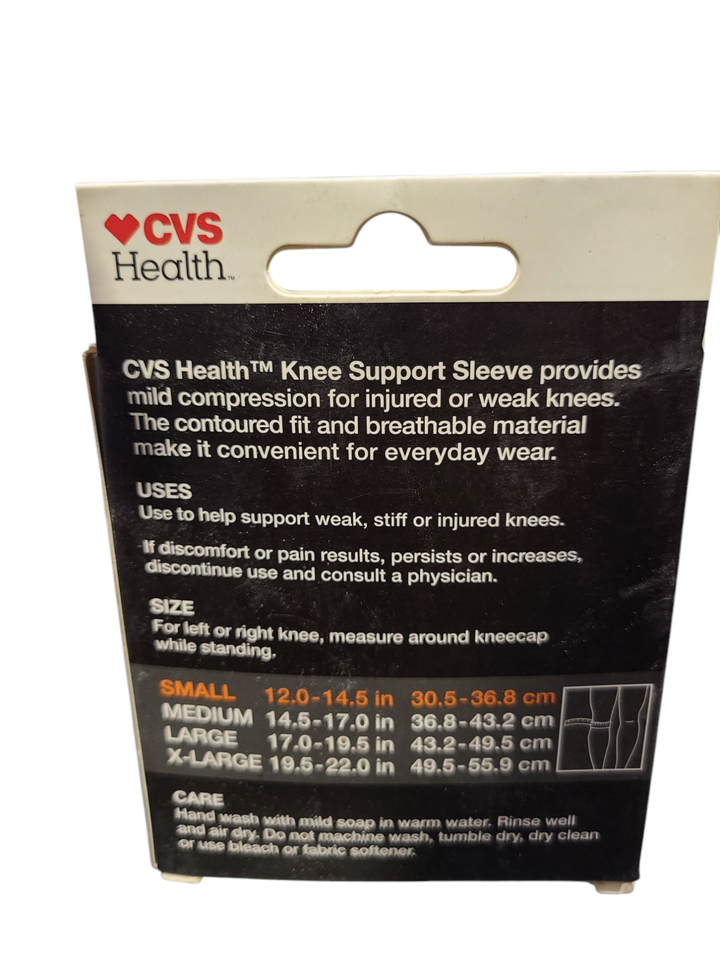 CVS Health Knee Support Sleeve - Mild Compression - Size Small ...