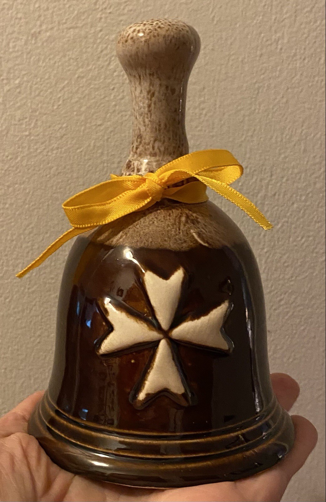 Studio Art Pottery Bell W/Maltese Cross Signed Peter The Potter of ...