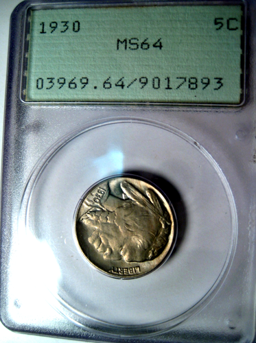 1930 BUFFALO NICKEL~PCGS CERTIFIED MS64 IN COLLECTIBLE OLD RATTLER ...