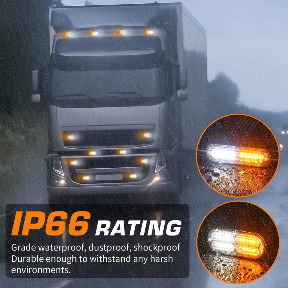 LED Beacon Strobe Lights 12pcs Waterproof Hazard Warning LINKITOM Ultra ...
