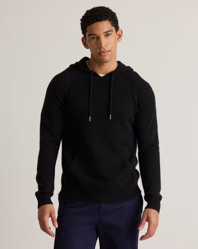 Quince Men Mongolian Cashmere Pullover Hoodie Sleeved Top Black L | eBay