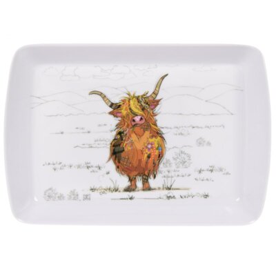 Highland Cow Serving Tray Small Melamine Hamish Food Platter Breakfast ...