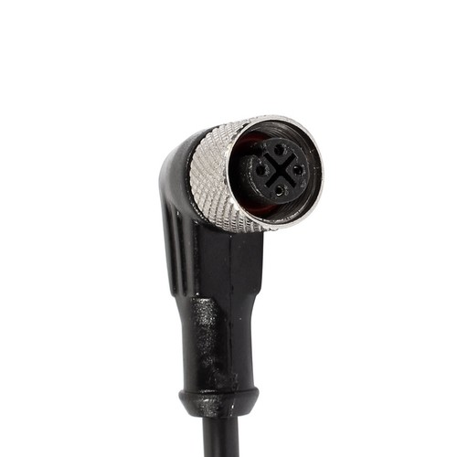 2M M12 Aviation Socket Electrical Cable Black 4Pin Connector Electrical ...