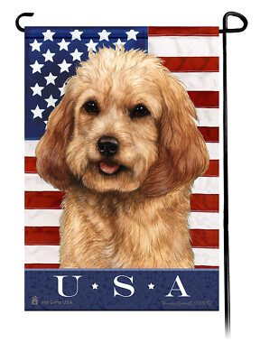 Patriotic USA Garden Flag - Buff Cockapoo 043A | eBay
