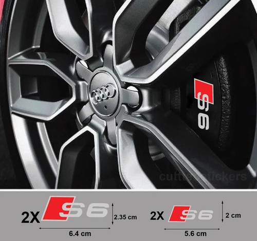 High Temperature Red&Silver Brake Caliper Stickers Decal for Audi S6 ...