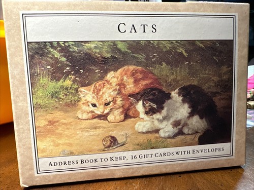 CATS & KITTENS Blank Notecards + Envelopes 15 ADDRESS BOOK Box Set 1990 ...