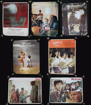 Vintage Mormon Poster Lot 70s Relief Society LDS Book Exaltation Christ ...