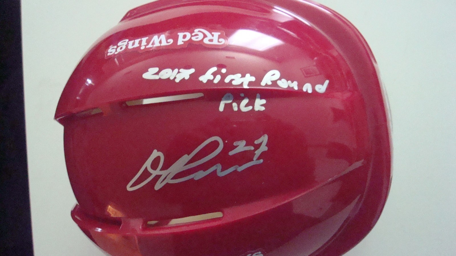 Michael Rasmussen AUTOGRAPHED DETROIT RED WINGS MINI HELMET SIGNED 2017 ...