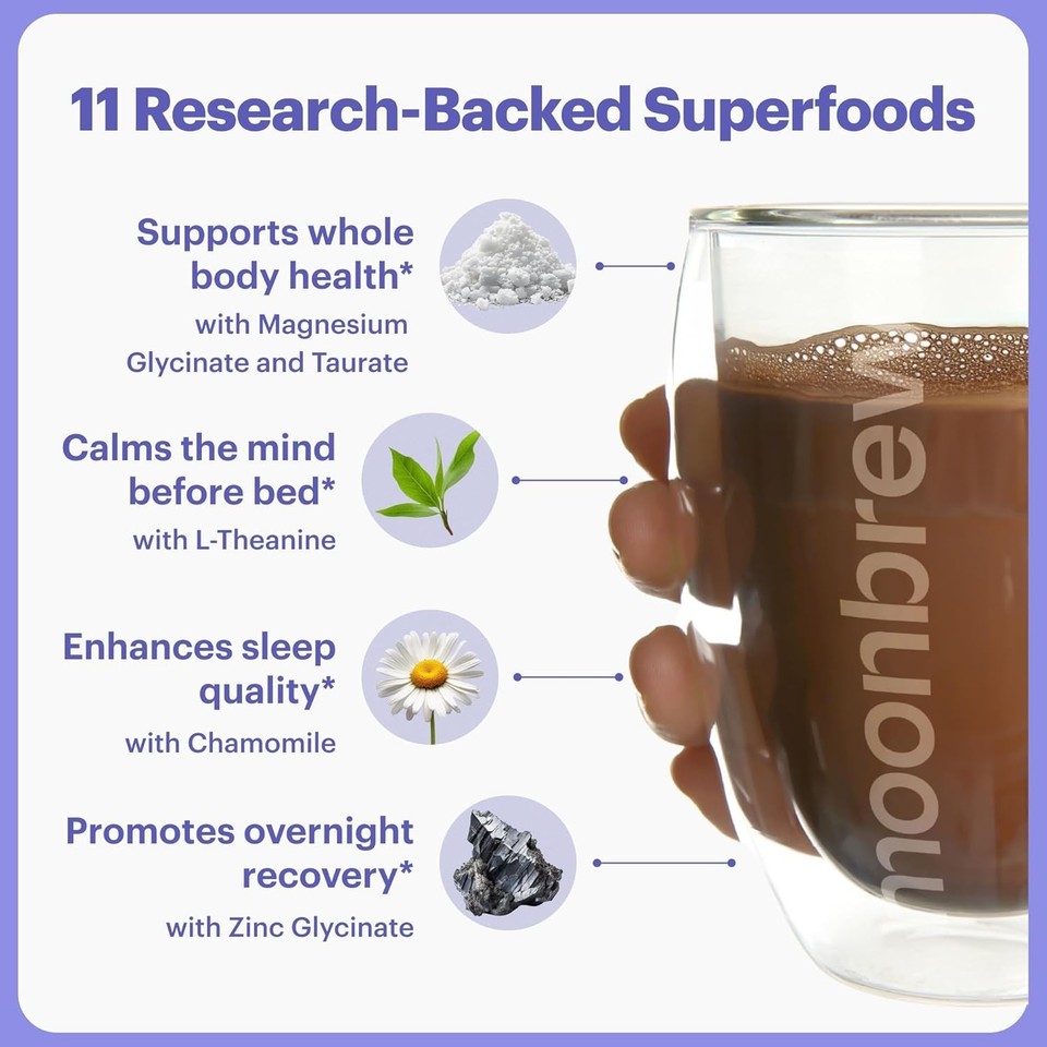 MoonBrew Nighttime Magnesium Hot Cocoa | Natural Sleep Aid Drink Mix ...