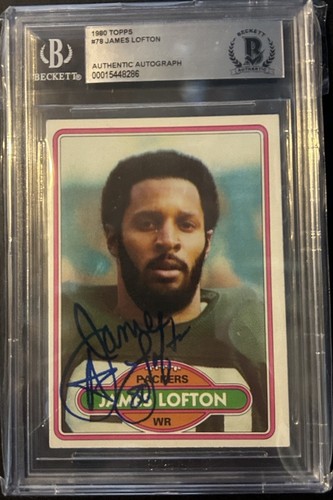 1980 Topps James Lofton BAS Beckett Hand Signed Auto Autograph Green ...