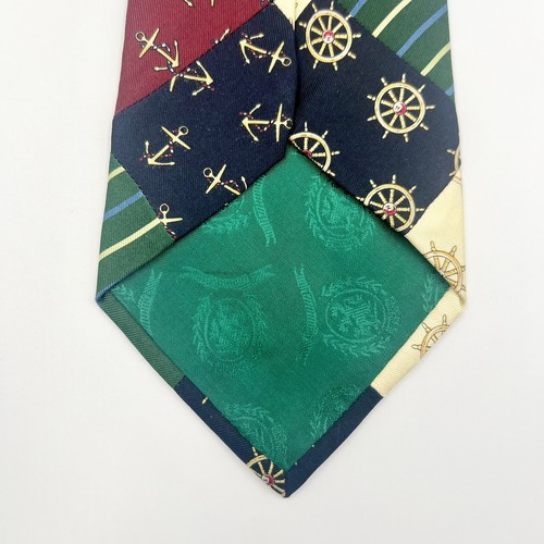 Tommy Hilfiger Men’s Silk Tie Nautical Patchwork Anchors Stripes Vintage 90s | eBay