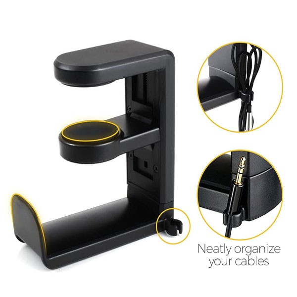 Rotating Headphone Stand Gaming Headset Holder Adjustable Under Desk ...