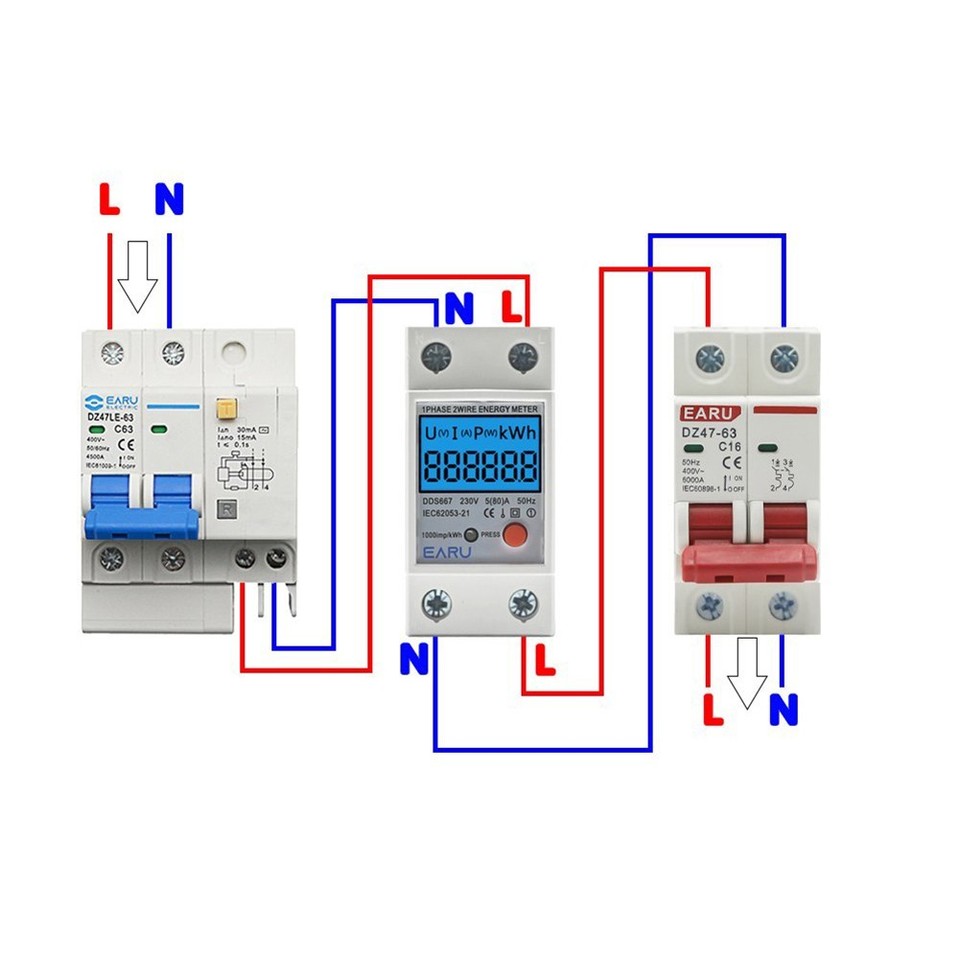 Energy Meter Current Counter DDS662 LCD Digital Power Consumption ...