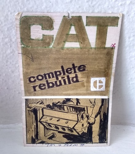 Vtg Caterpillar Original Art CAT Rebuild Advertising Industrial Concept ...