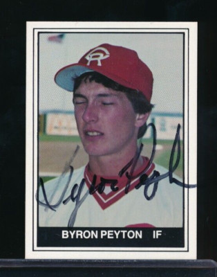 1982 TCMA Cedar Rapids Reds Byron Peyton signed auto autograph clean ...