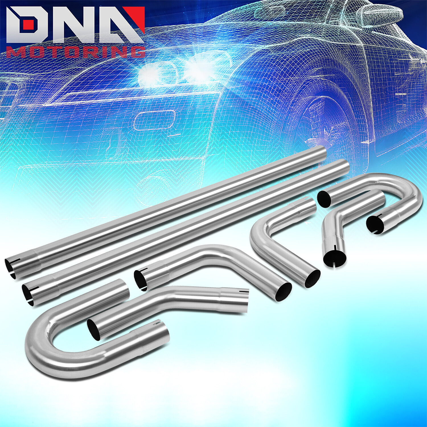 8Pcs 3"OD Stainless Mandrel Bend Straight U-Bend Custom Exhaust Tubing ...