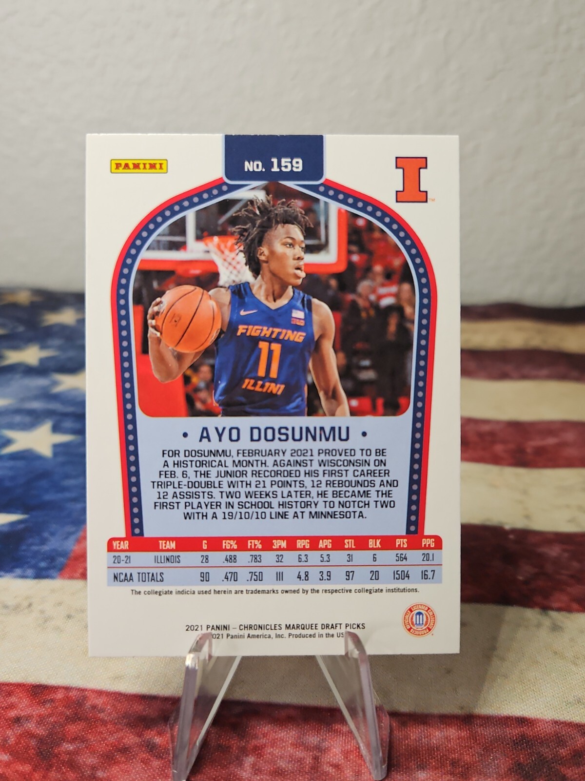 2021-22 Panini Chronicles Draft Picks Pink Ayo Dosunmu/Marquee RC #159 ...