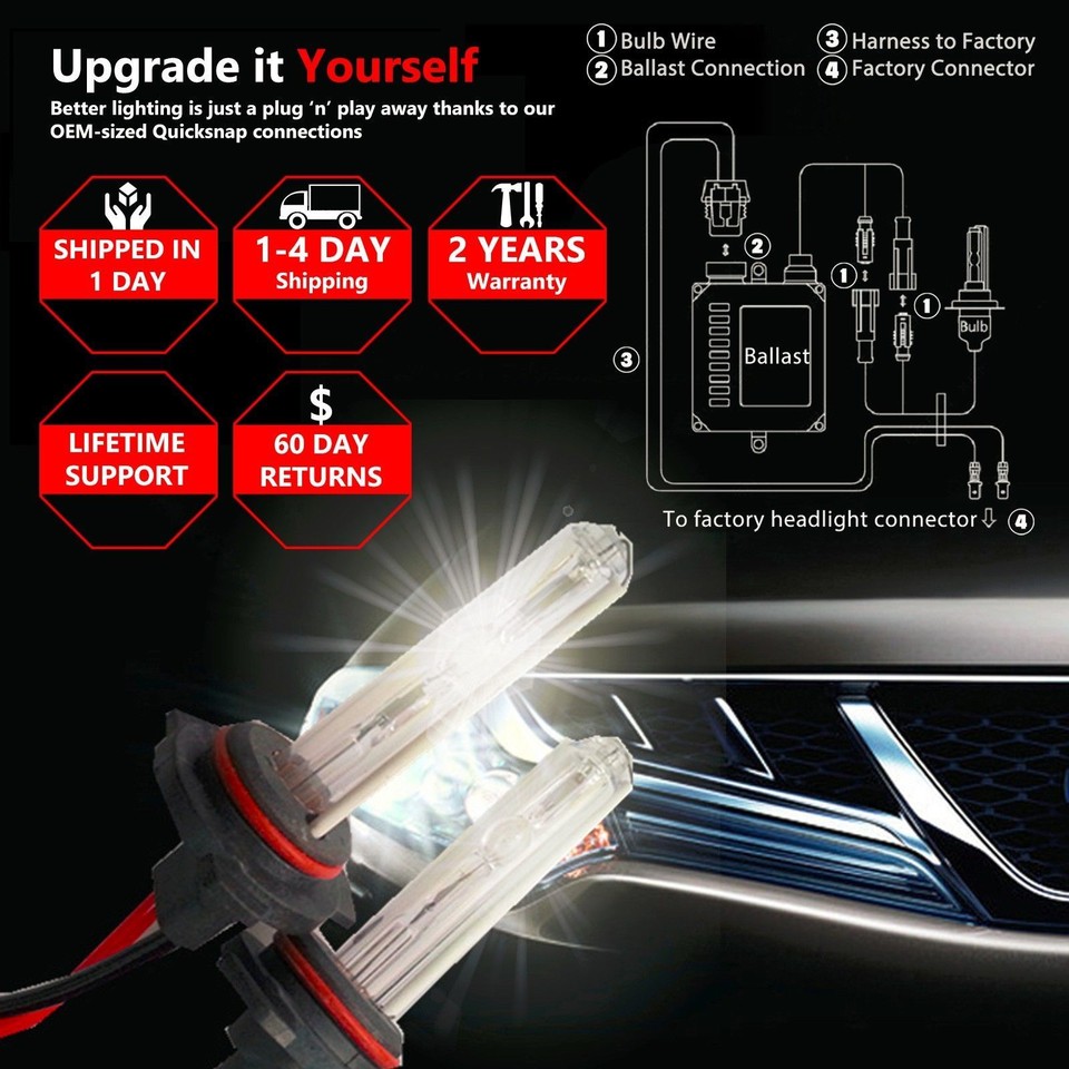 Xenon Hid Conversion Kit 9005 9006 9007 D1S D2S D3S 880 Replacement ...