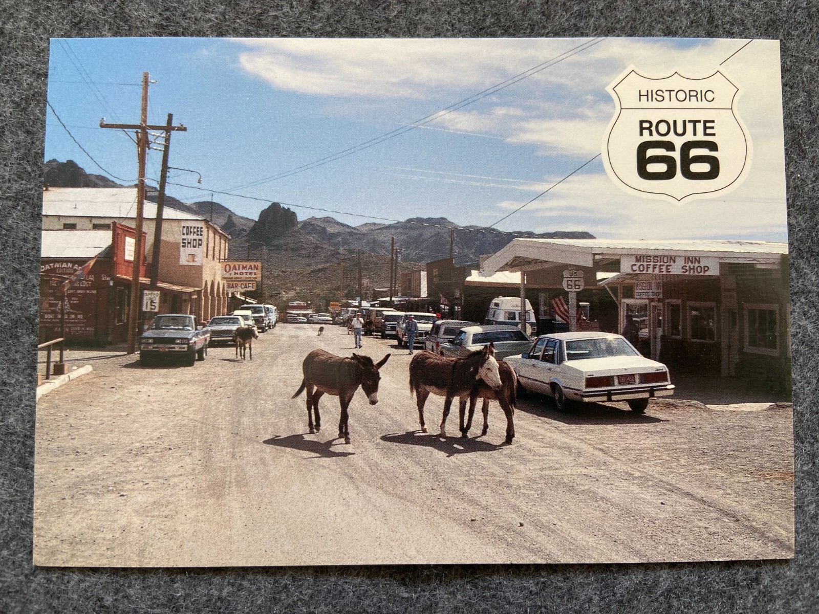 Wild Burros and Historic Route 66, in Oatman, Arizona Vintage Postcard ...