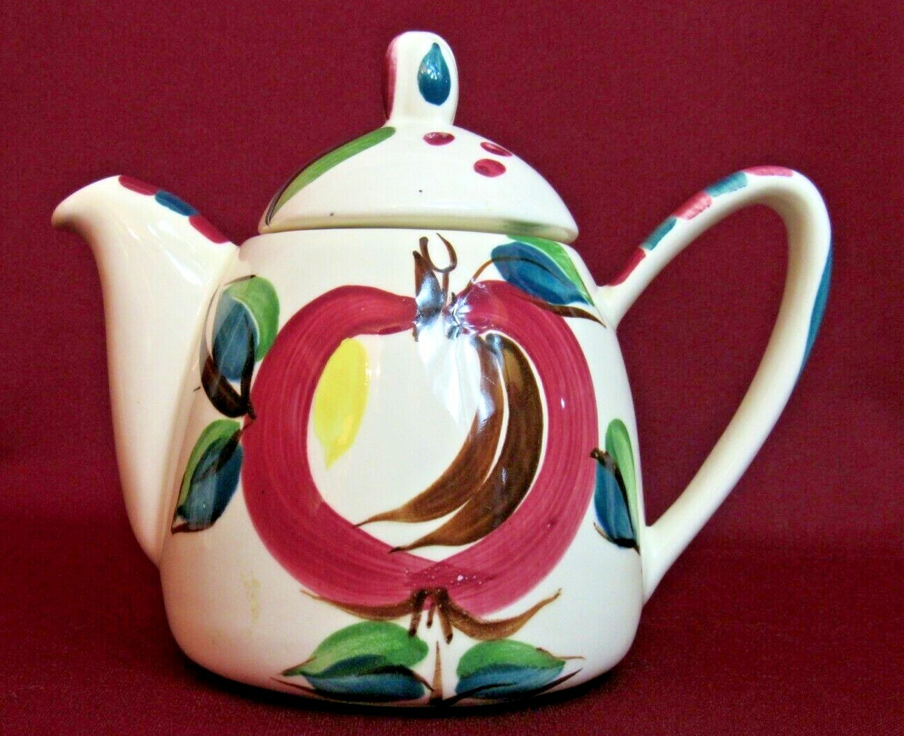 Purinton Slip Ware Pottery Mid Century Modern Apple Pattern LIDDED ...