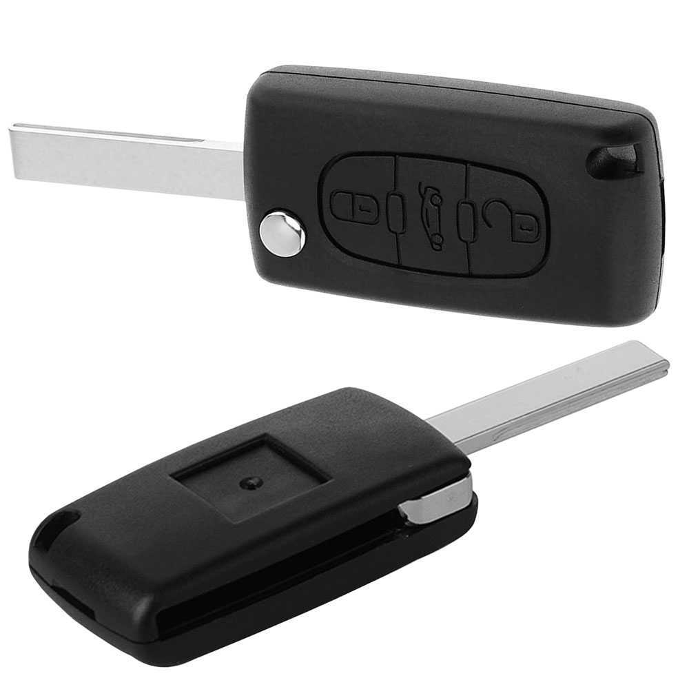 CE0523 HU83 Trunk 3Buttons Flip Key Shell Case for Peugeot 206 207 ...