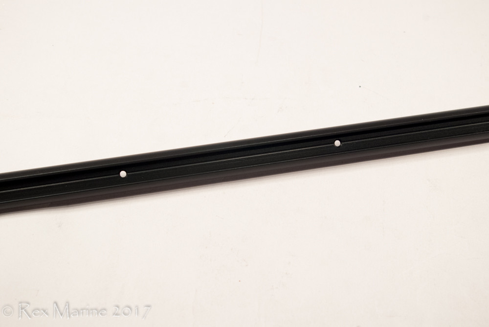 Rub Rail .953" tall Aluminum Bright Black anodized BT1 accepts rubber ...