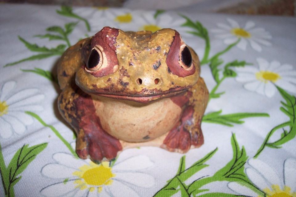 vintage pottery shigaraki 4" japan good luck toad frog | eBay
