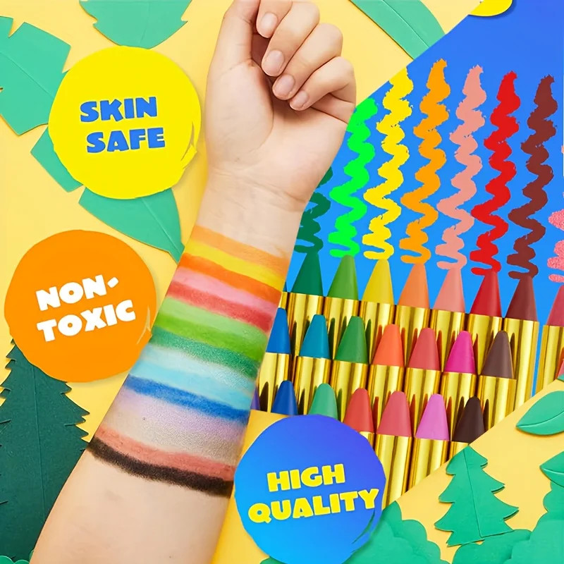 16 Pieces Face Paint Crayons Makeup Sticks Face Body Paint Kit For ...