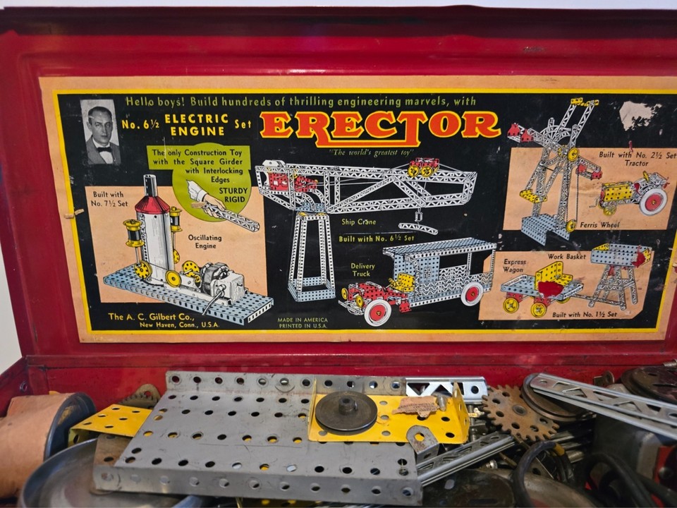 Vintage ERECTOR SET No. 6 1 /2 All Electric by A.C. Gilbert Box & Book ...