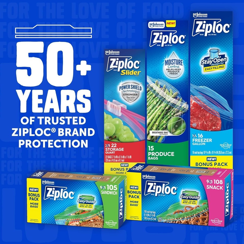 Versatile Quart Zipper Bags, 100 Count - Perfect for Soups, Sauces ...