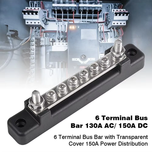 Bus Bar Battery Power Distribution Block 12V M6 Stud Positive Negative ...