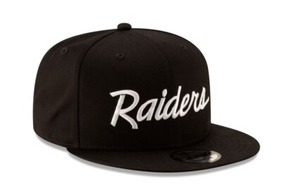 New Era Las Vegas Raiders Cursive Script Snapback Black Hat | eBay